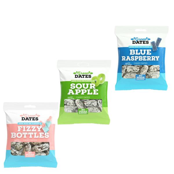 Green Dates: Sour Apple, Blue Raspberry, Fizzy Bottles 3er Bundle ...