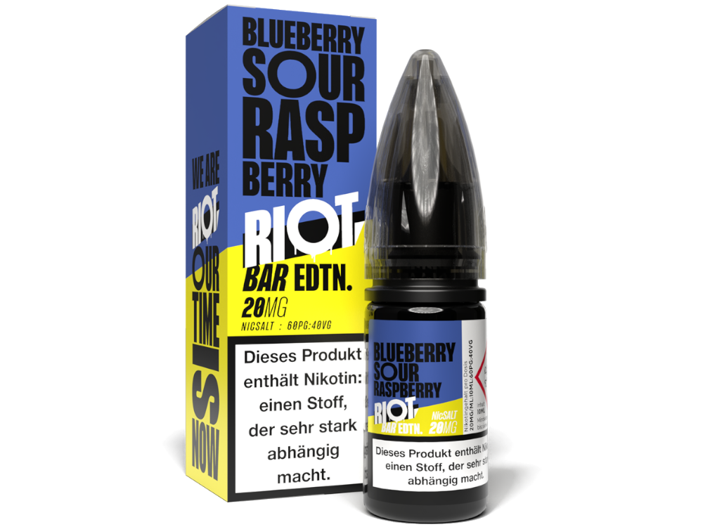 50x Riot Squad - BAR EDTN. - Blueberry Sour Raspberry - Nikotinsalz Li ...